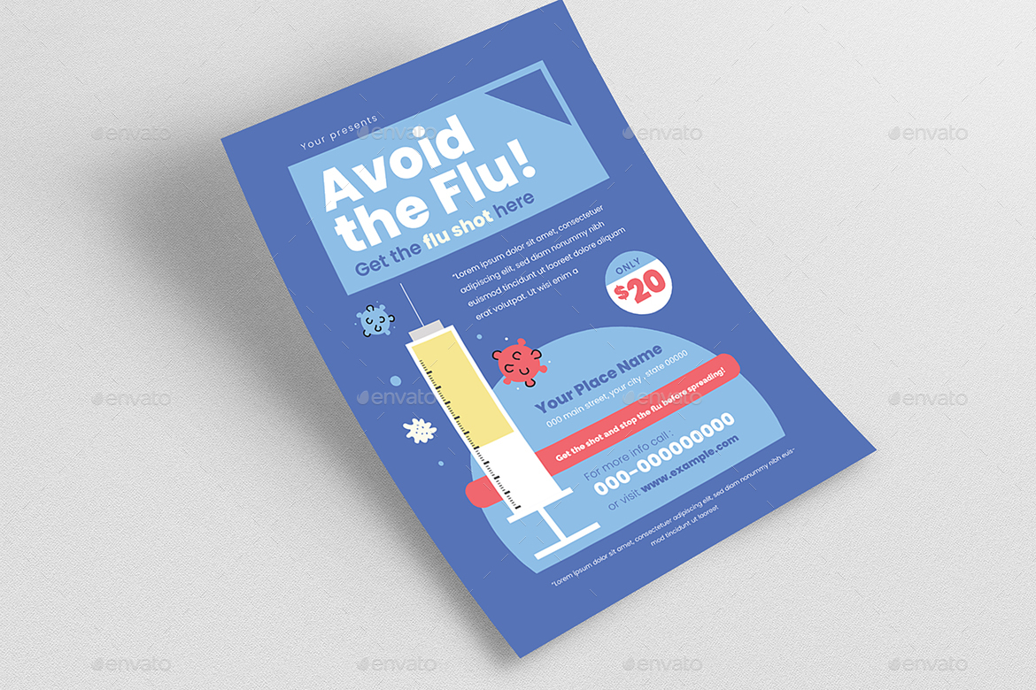 Flu Shot Campaign Event Flyer, Print Templates | GraphicRiver