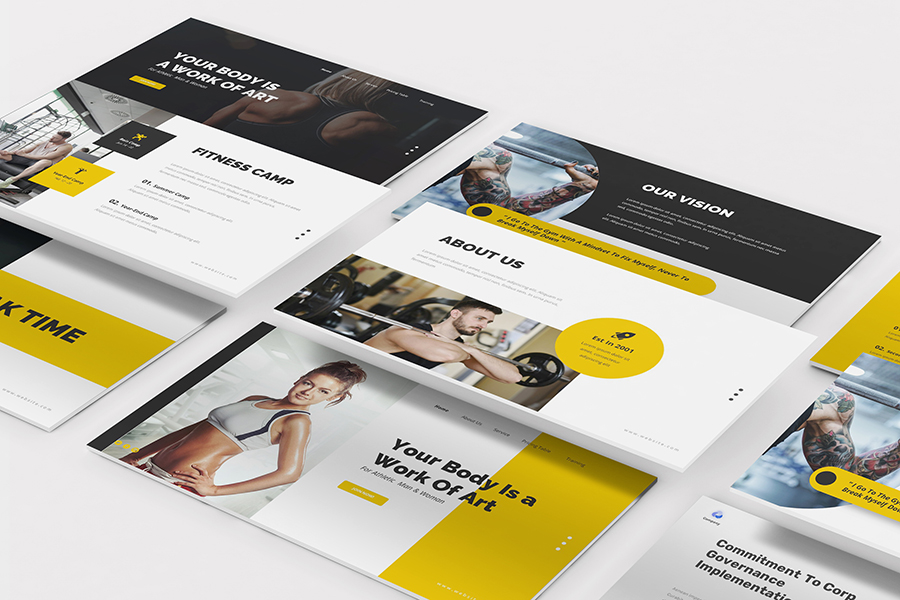 Gym and Fitness Google Slides Presentation Template, Presentation Templates
