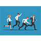 Business Team Run Follow Leader, Vectors | GraphicRiver