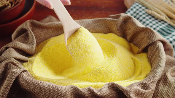 Corn Flour Texture Closeup Cornmeal Top View, Stock Footage | VideoHive