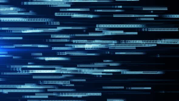 3D Abstract blue binary code., Motion Graphics | VideoHive