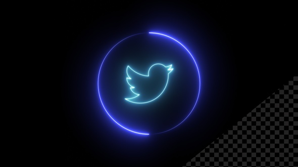 Neon Twitter Icon Alpha V2, Motion Graphics | VideoHive