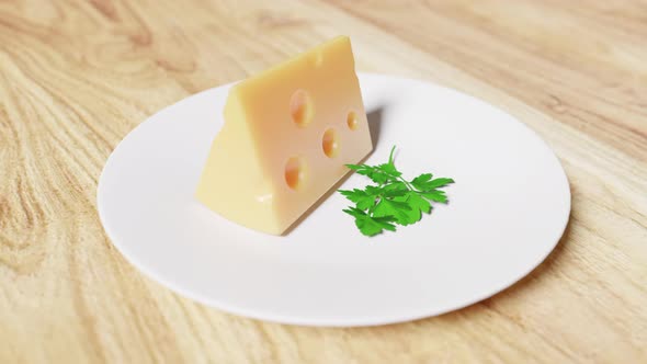 Cheese in a Plate on the Table, Motion Graphics | VideoHive