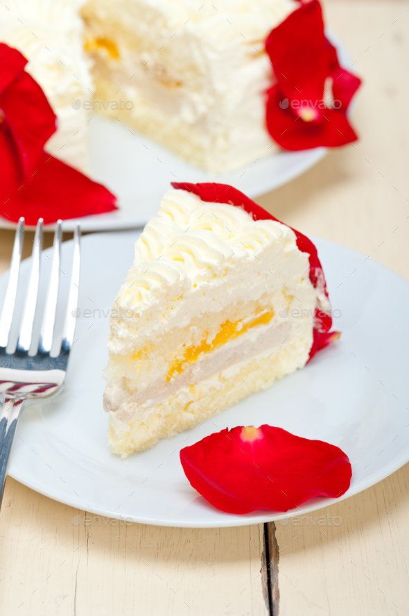 whipped cream mango cake Stock Photo by keko64 | PhotoDune