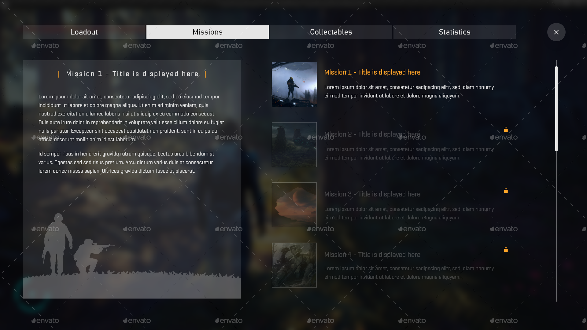 Deadline - PC Game UI Kit, Game Assets | GraphicRiver