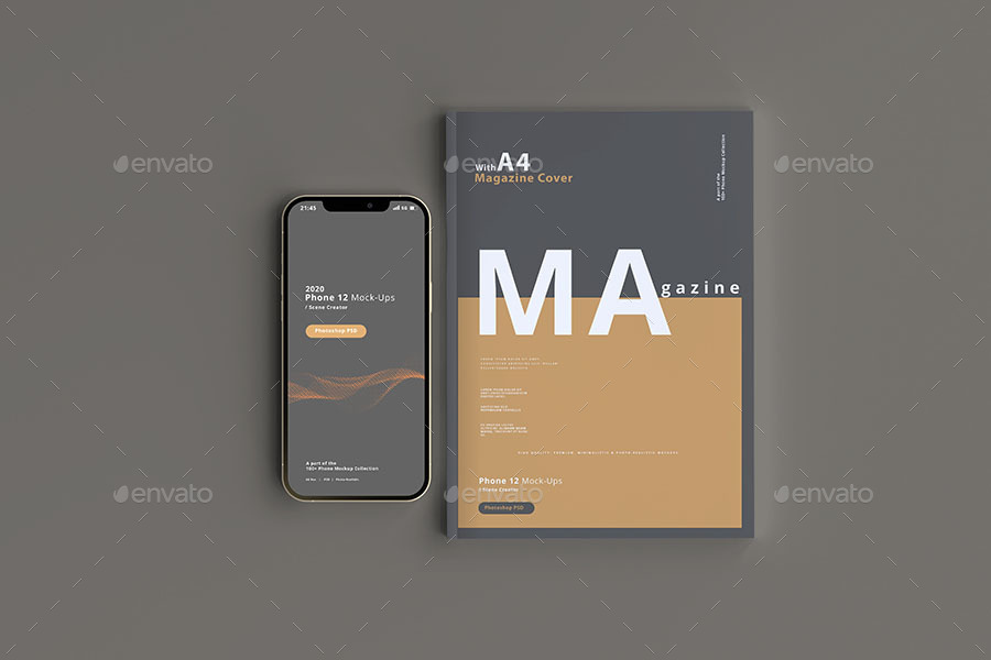 2020 Smart Phone 12 Mockups with Magazine Covers, Graphics | GraphicRiver