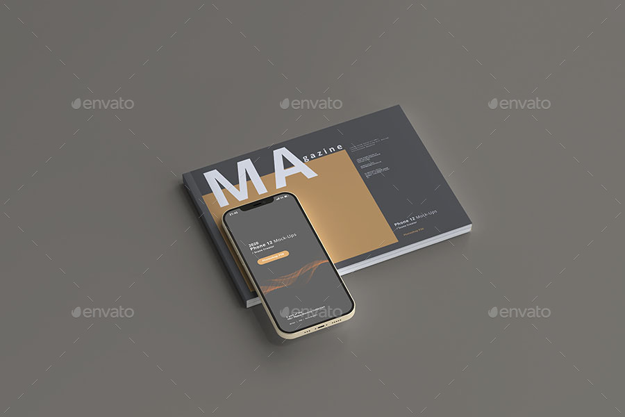 2020 Smart Phone 12 Mockups with Magazine Covers, Graphics | GraphicRiver