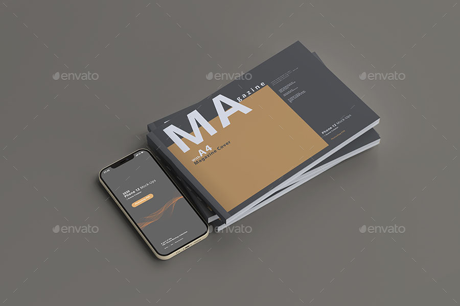 2020 Smart Phone 12 Mockups with Magazine Covers, Graphics | GraphicRiver