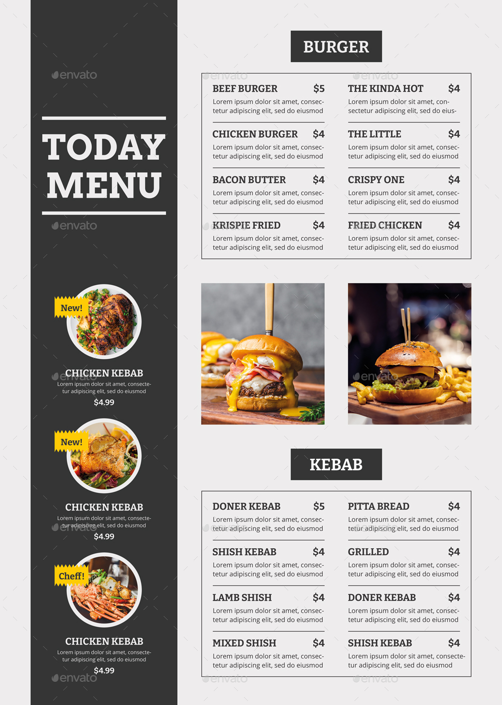 Food Menu, Print Templates | GraphicRiver