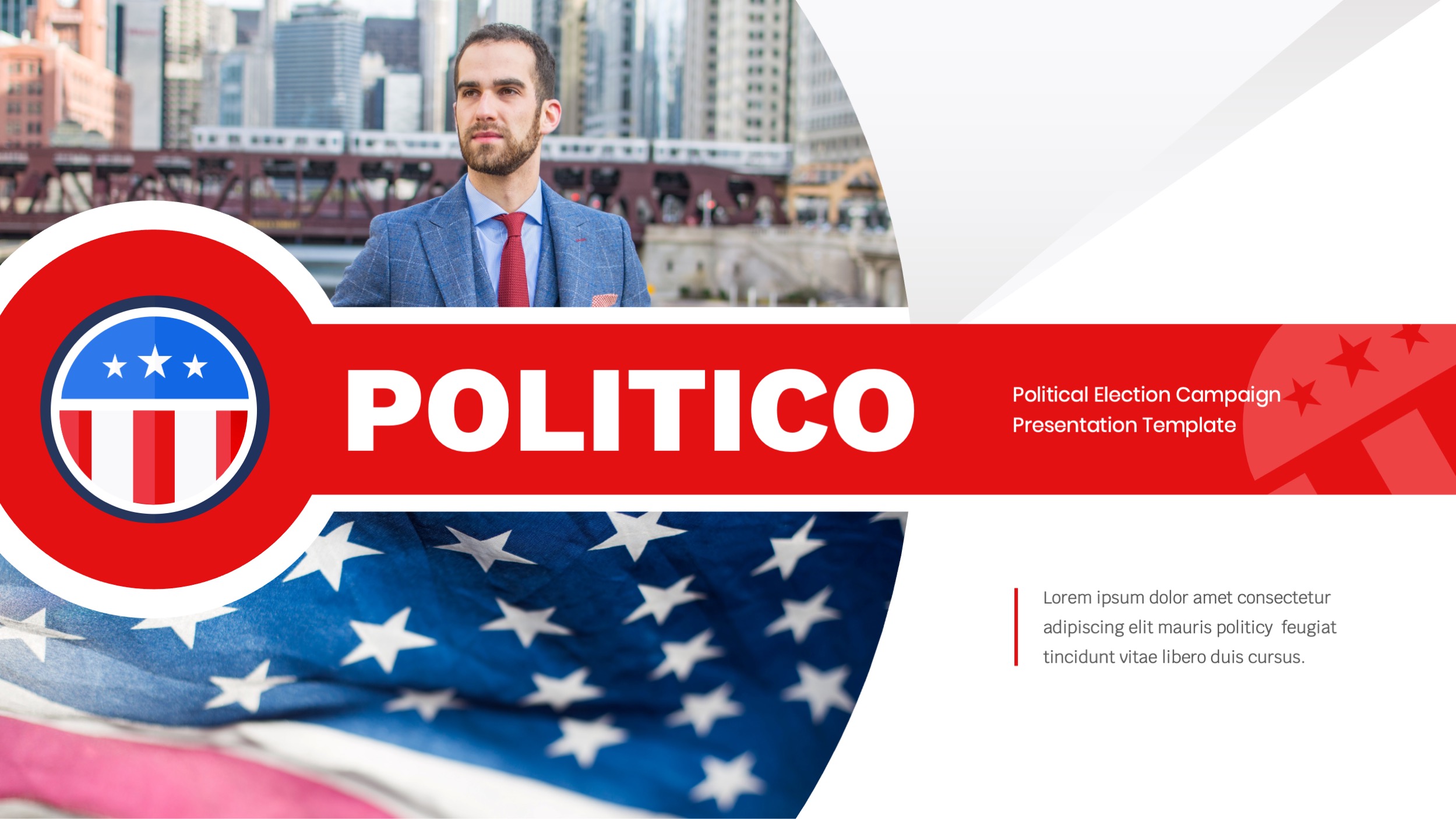 Political Election Campaign PowerPoint Template, Presentation Templates