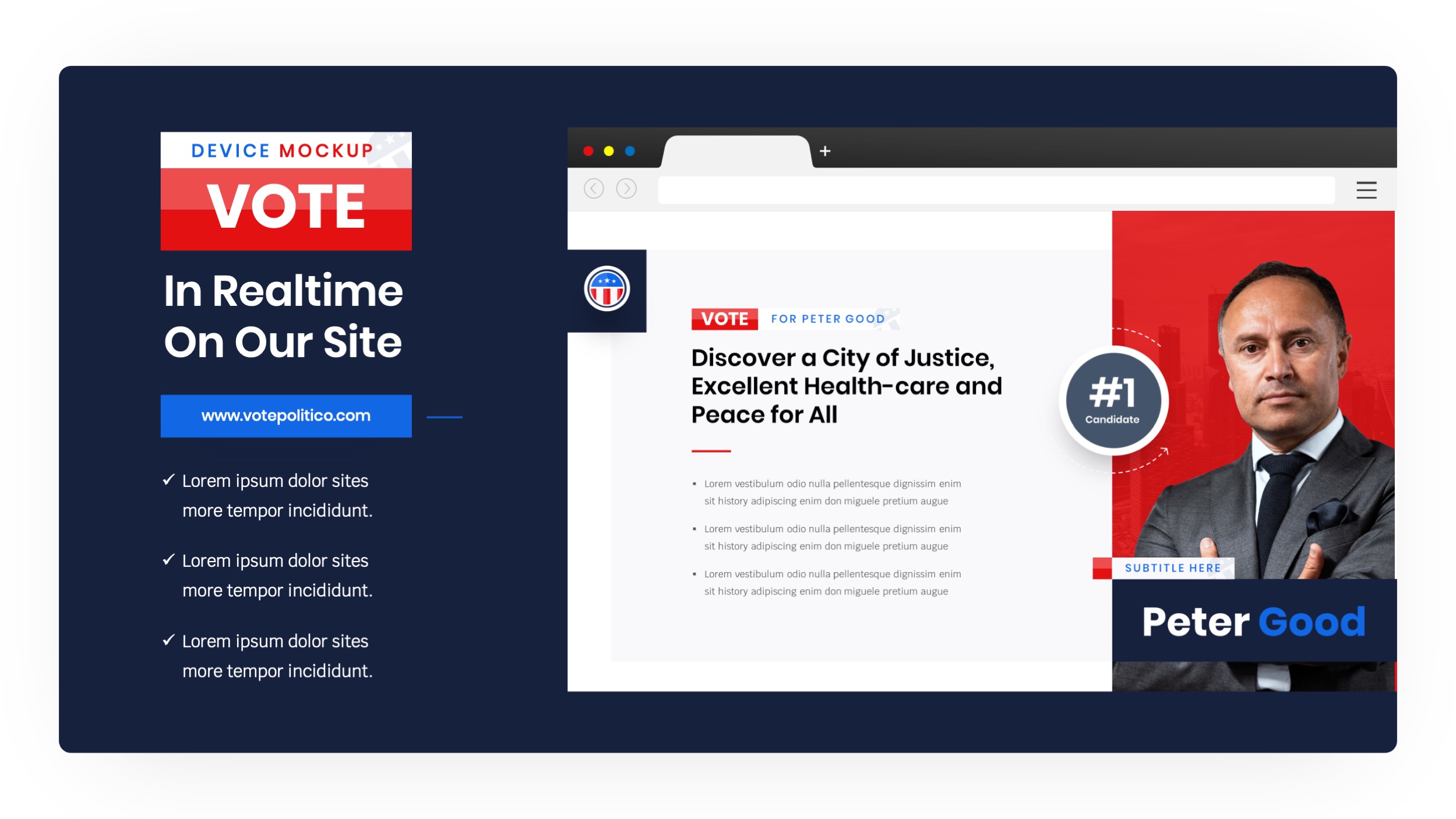 Political Election Campaign PowerPoint Template, Presentation Templates