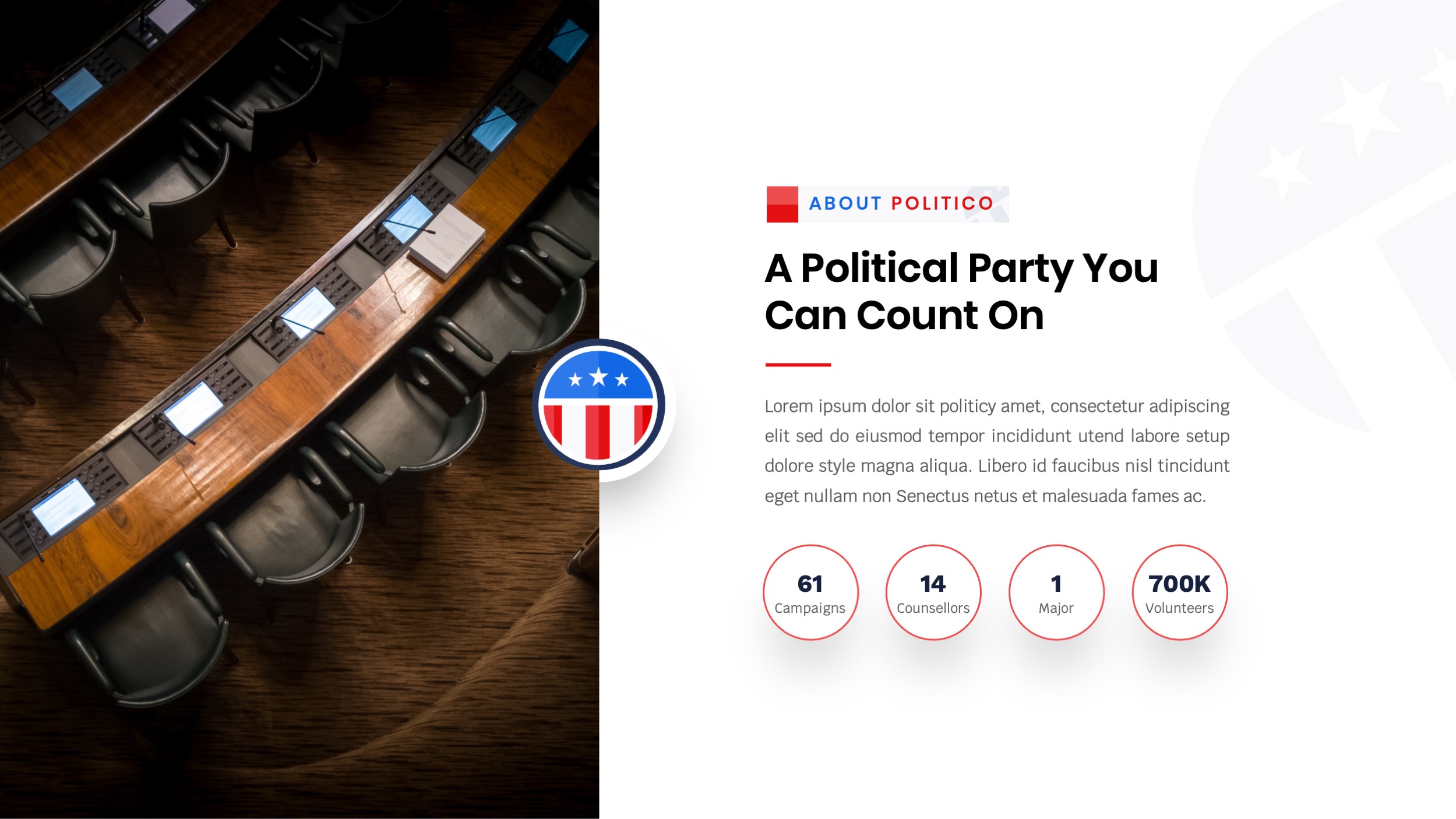 Political Election Campaign Google Slides Template, Presentation Templates