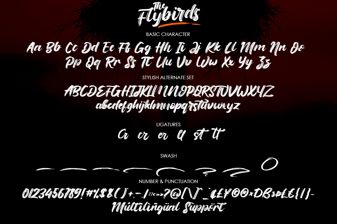 The Flybirds - Textured Brush Font, Fonts | GraphicRiver
