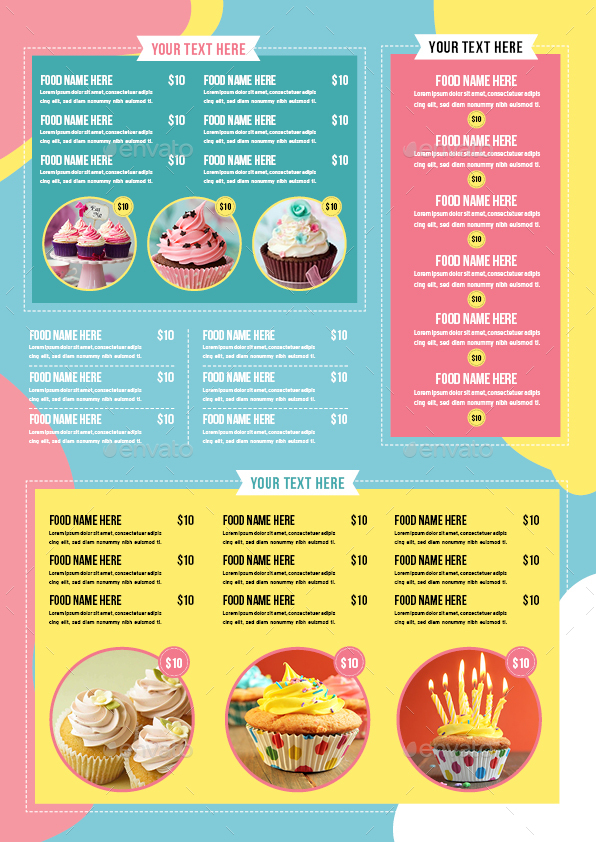 Cupcake Flyer Template Vol. 6, Print Templates | GraphicRiver