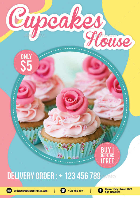 Cupcake Flyer Template Vol. 6, Print Templates | GraphicRiver