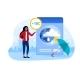 Weather Forecast Concept with a Girl, Vectors | GraphicRiver