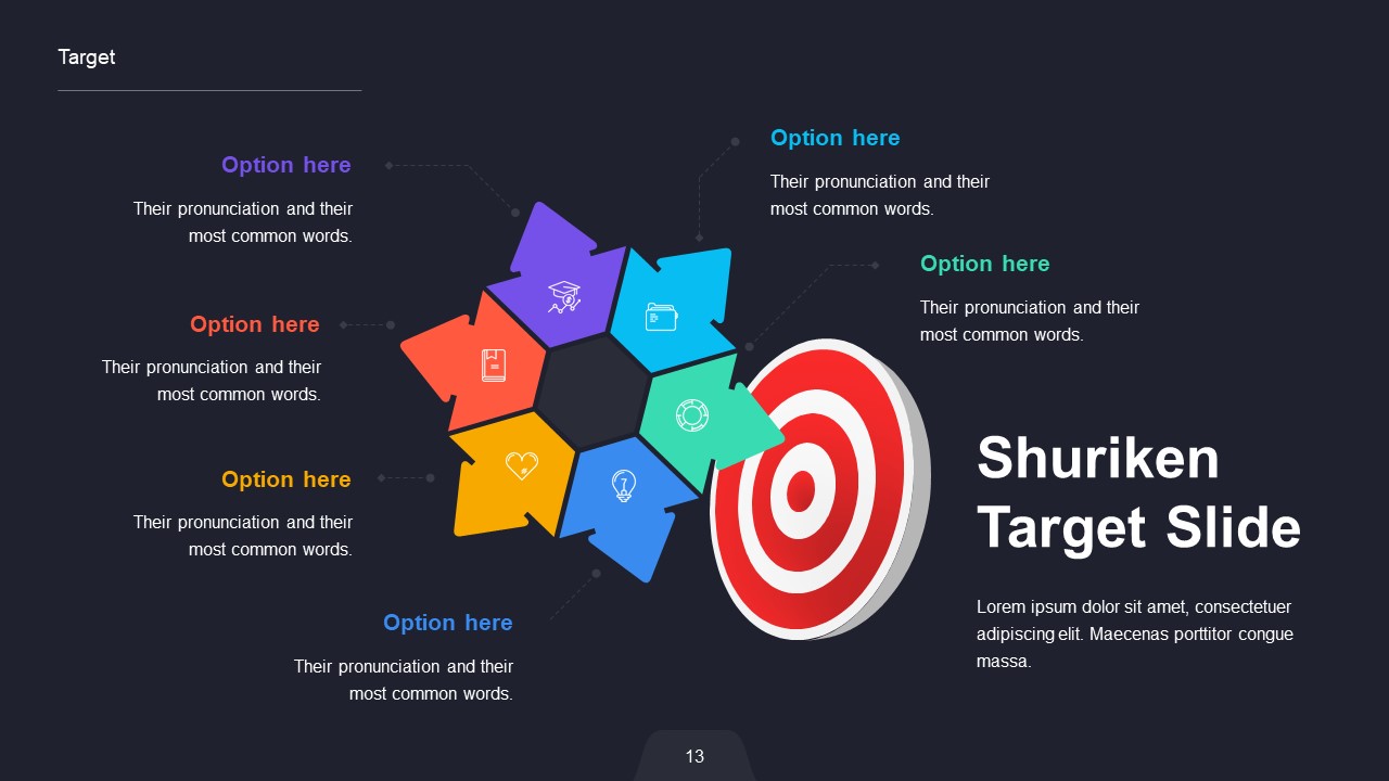 Target Infographic Powerpoint Presentation Template, Presentation Templates