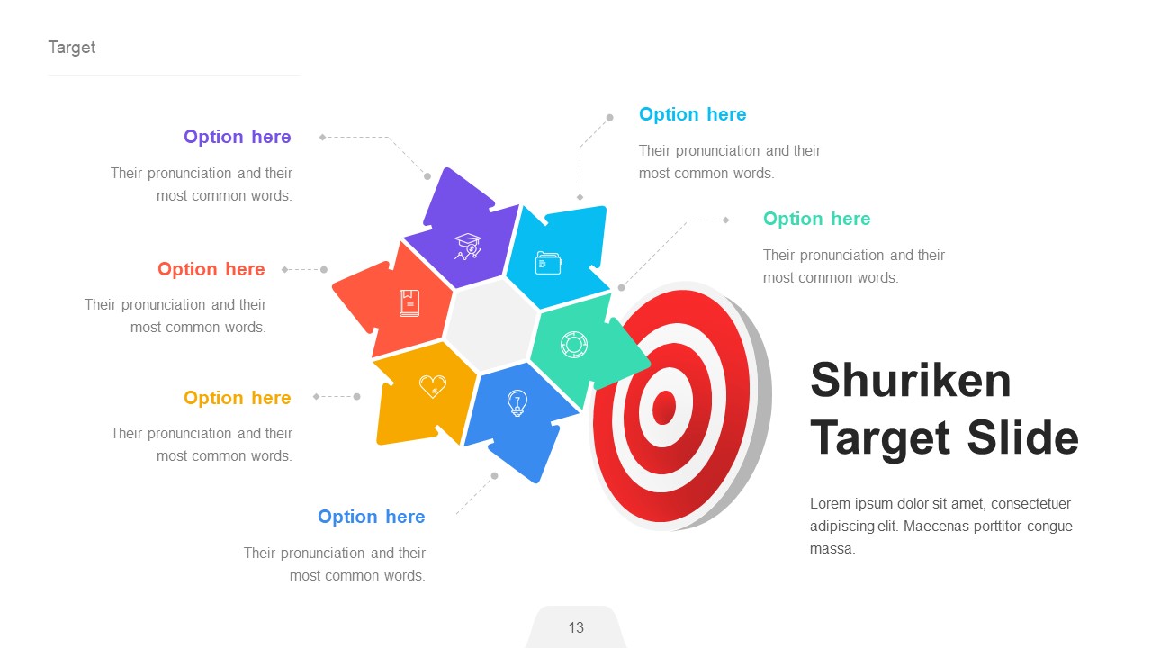 Target Infographic Powerpoint Presentation Template, Presentation Templates