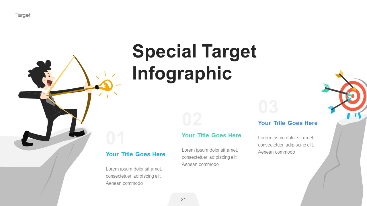 Target Infographic Powerpoint Presentation Template, Presentation Templates