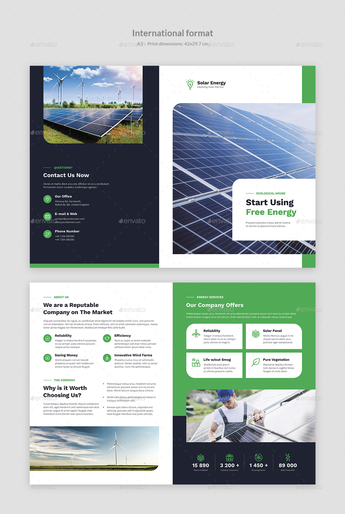 Brochure – Solar Energy Bi-Fold, Print Templates | GraphicRiver
