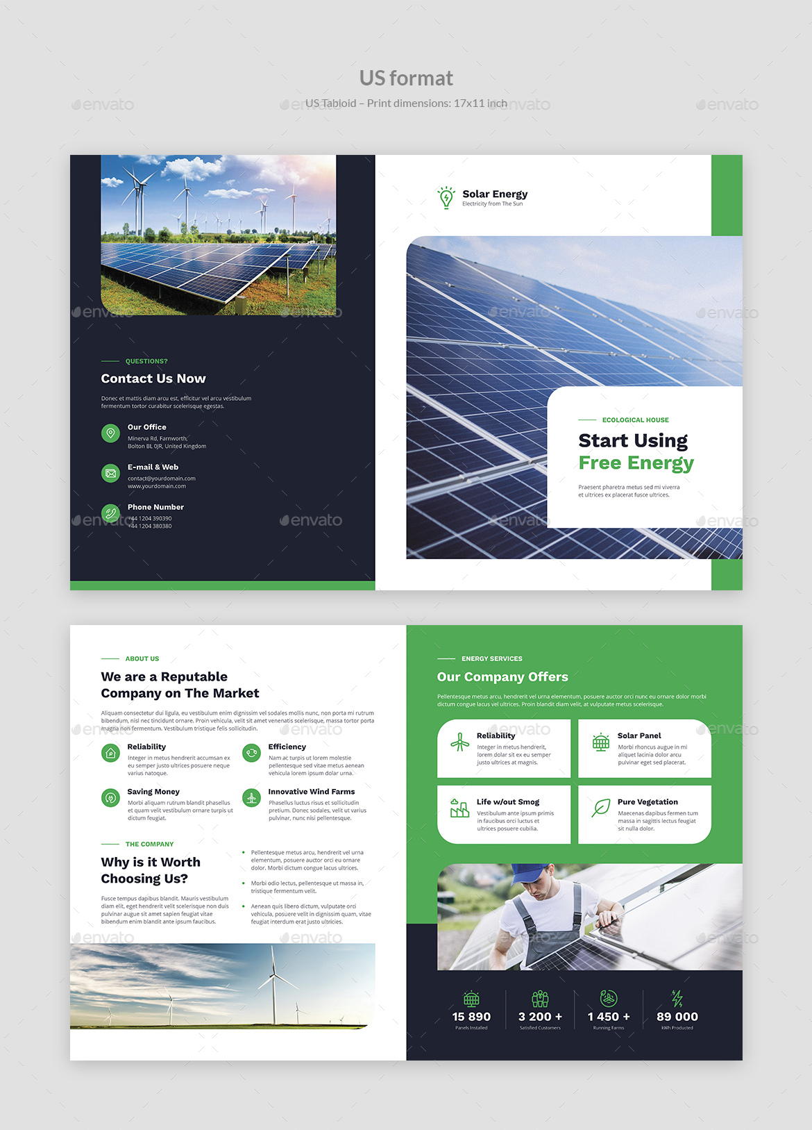 Brochure – Solar Energy Bi-Fold, Print Templates | GraphicRiver
