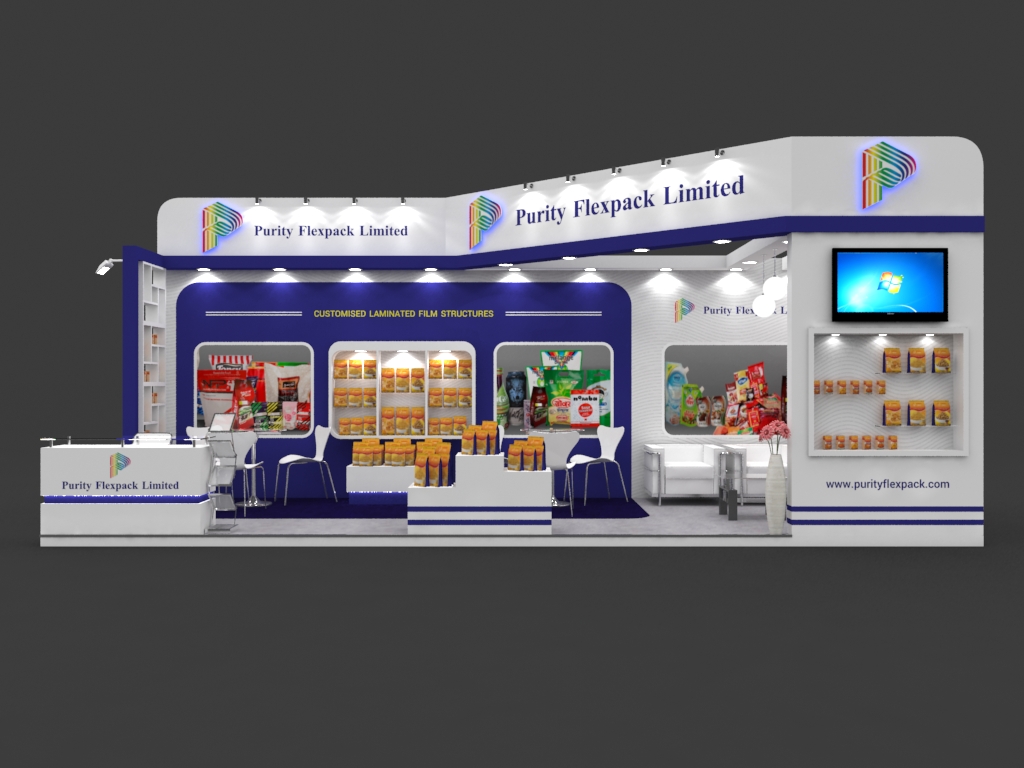 Exhibition Booth 3D Model - 9x3 mtr by piyushp78 | 3DOcean