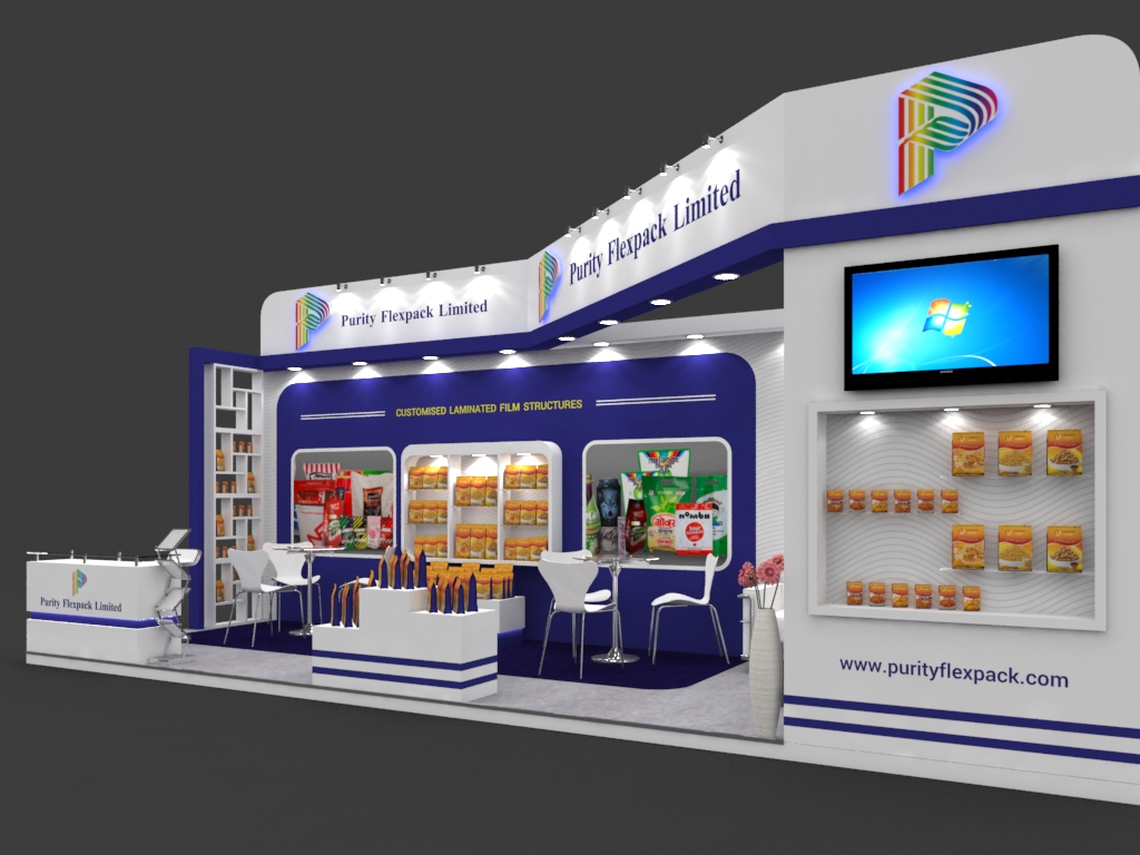 Exhibition Booth 3D Model - 9x3 mtr by piyushp78 | 3DOcean