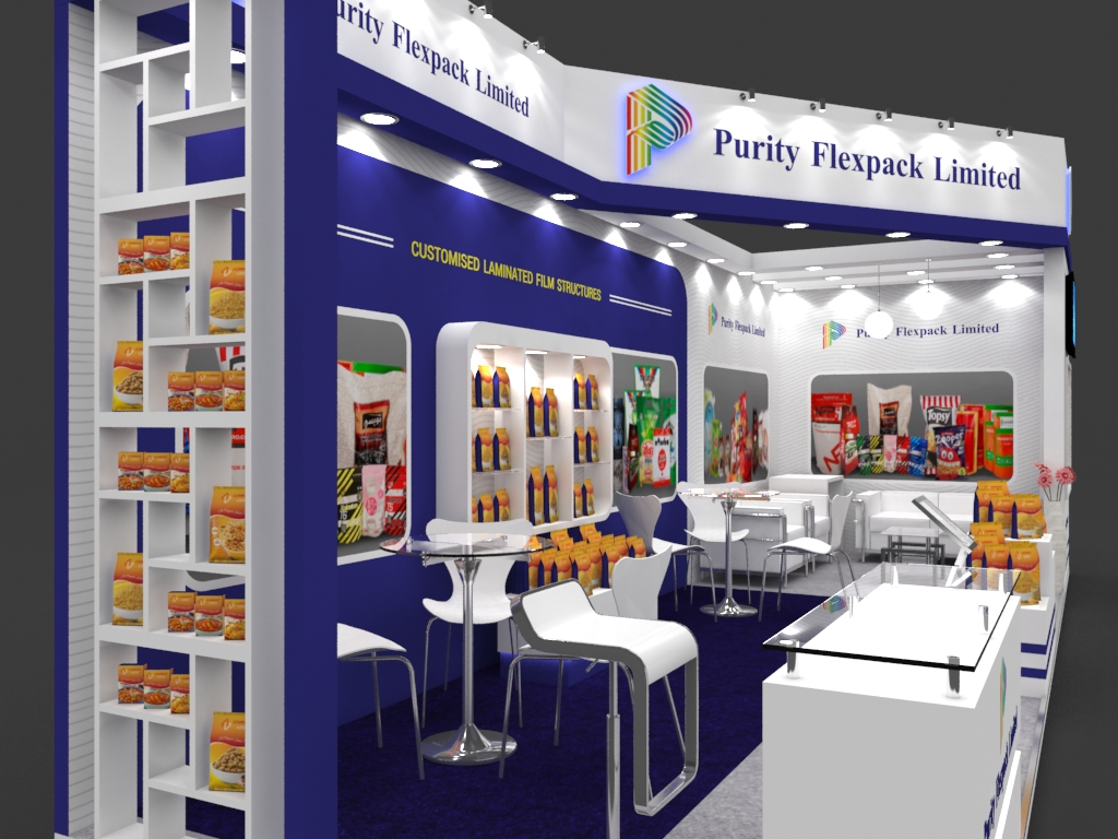 Exhibition Booth 3D Model - 9x3 mtr by piyushp78 | 3DOcean