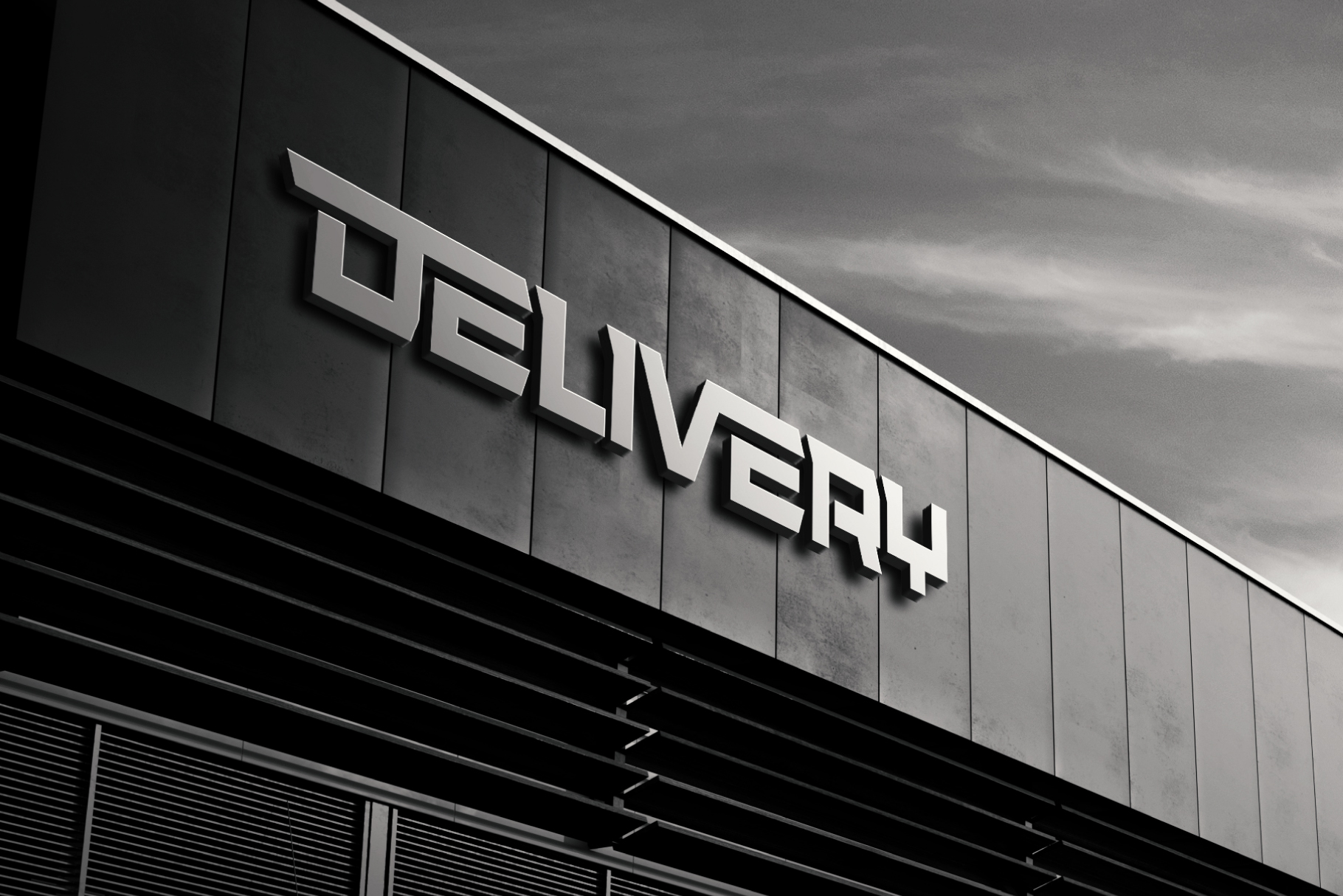 Bold Geometric Font "Delivery", Fonts | GraphicRiver