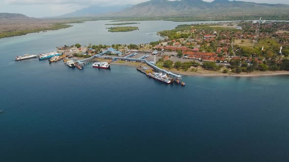 Sea Passenger Ferry Port Gilimanuk, Stock Footage | VideoHive