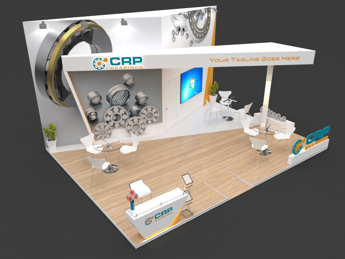 Exhibition Booth 3D Model - 8x6 mtr by piyushp78 | 3DOcean