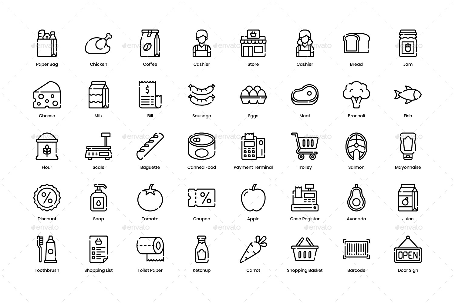 Grocery Icons, Icons | GraphicRiver