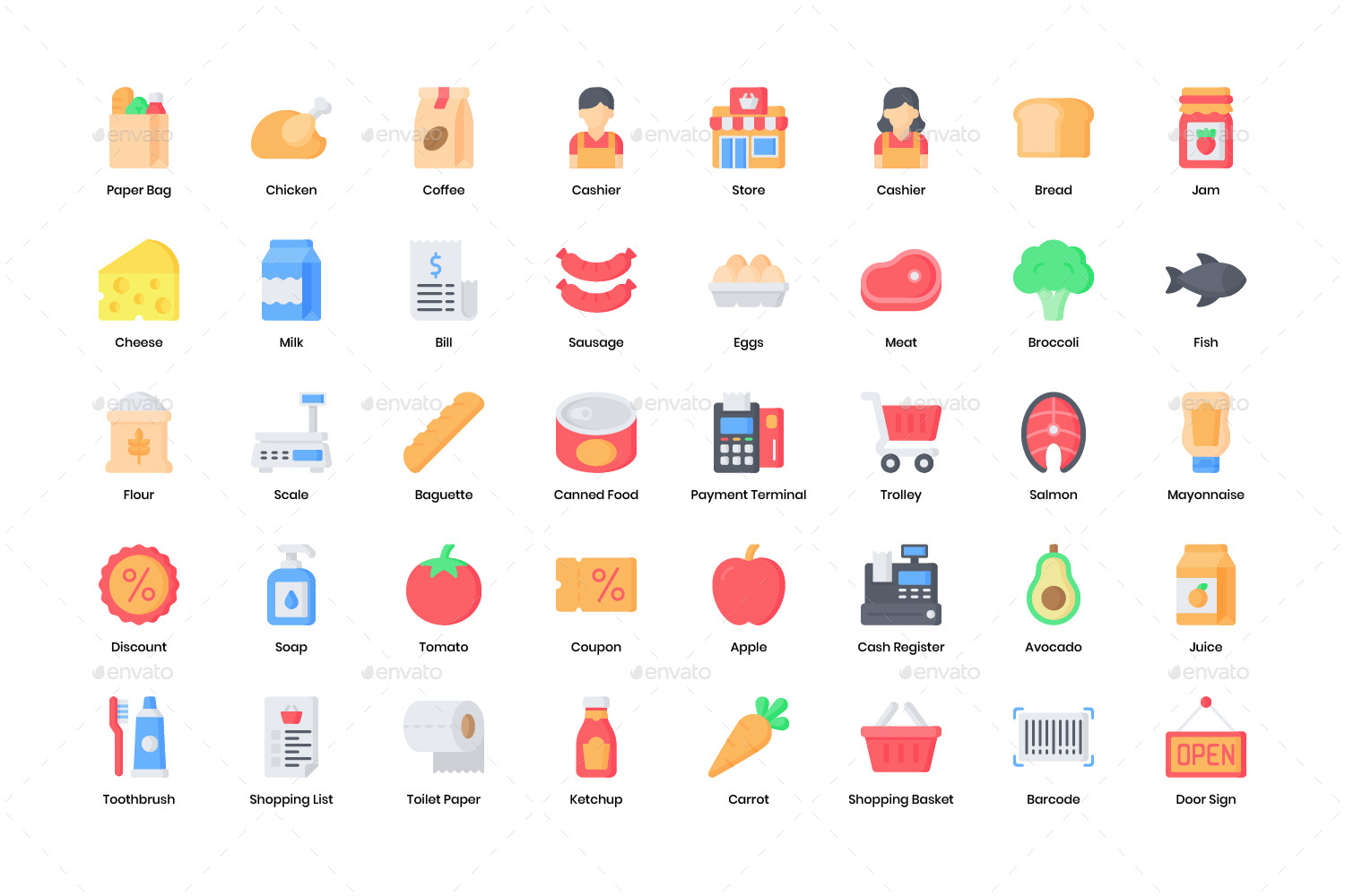 Grocery Icons, Icons | GraphicRiver