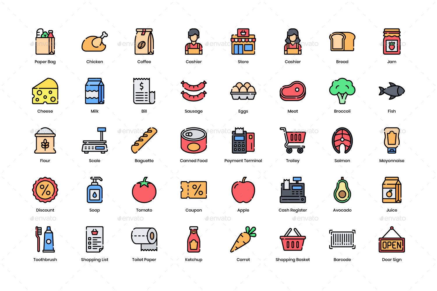 Grocery Icons, Icons | GraphicRiver