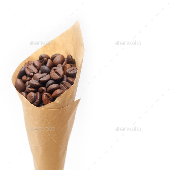 espresso coffee beans on a paper cone Stock Photo by keko64 | PhotoDune