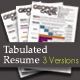 Tabulated Resume (03 Different Versions), Print Templates | GraphicRiver