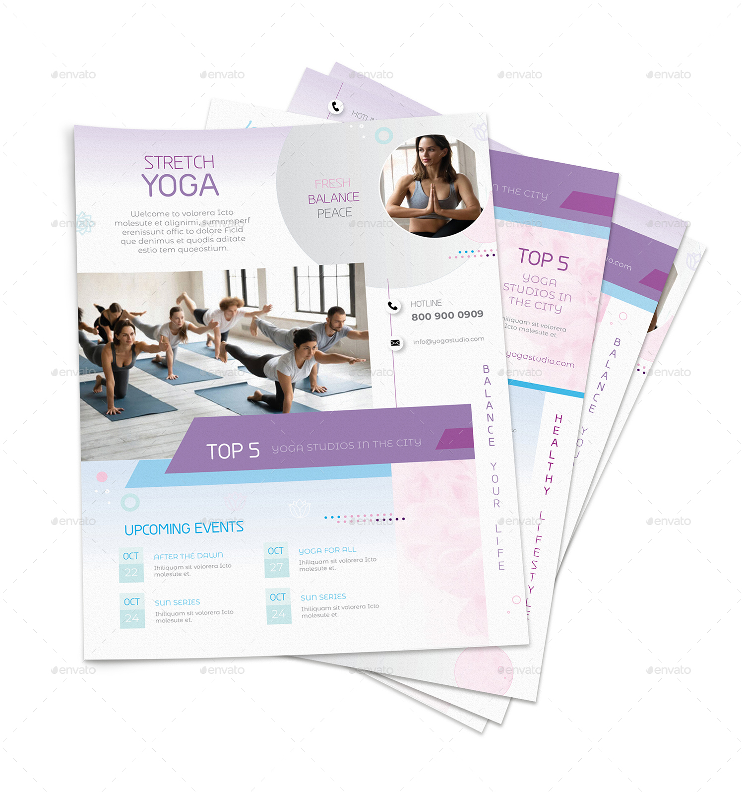 Yoga Studio Flyers – 4 Options, Print Templates | GraphicRiver