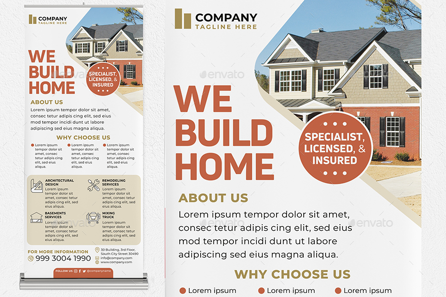 We Build Home Print Templates, Print Templates | GraphicRiver