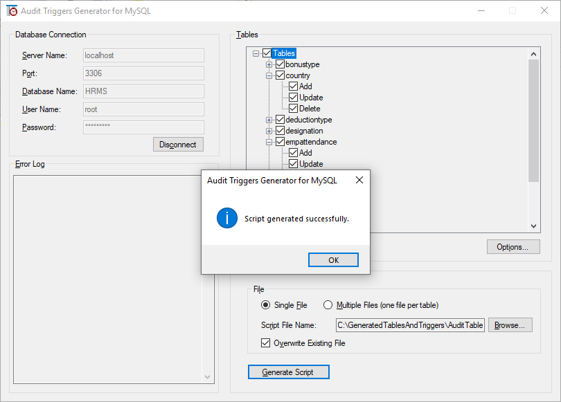 MySQL Database Logs with Source Code by NajmulIqbal15 | CodeCanyon