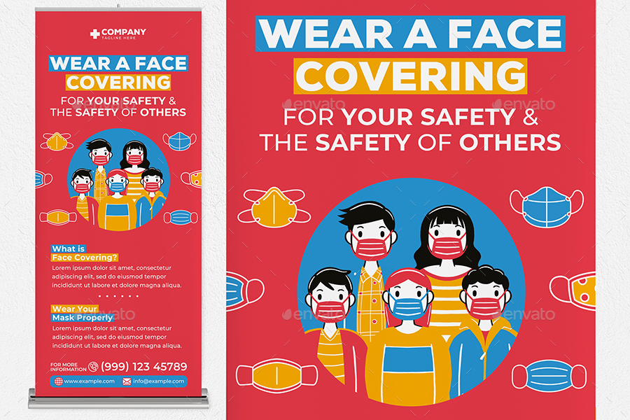 Wear A Face Covering Print Templates, Print Templates | GraphicRiver