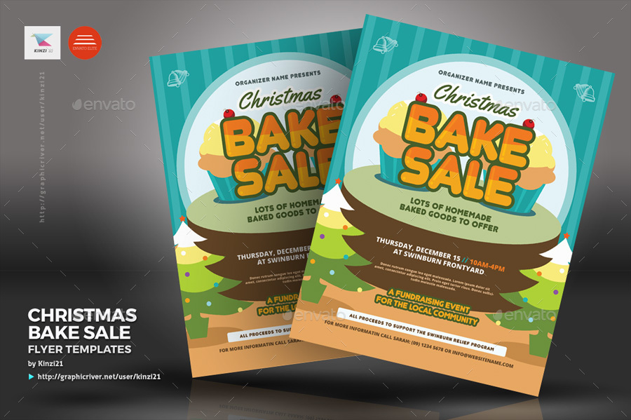 Christmas Bake Sale Flyer Templates, Print Templates | GraphicRiver