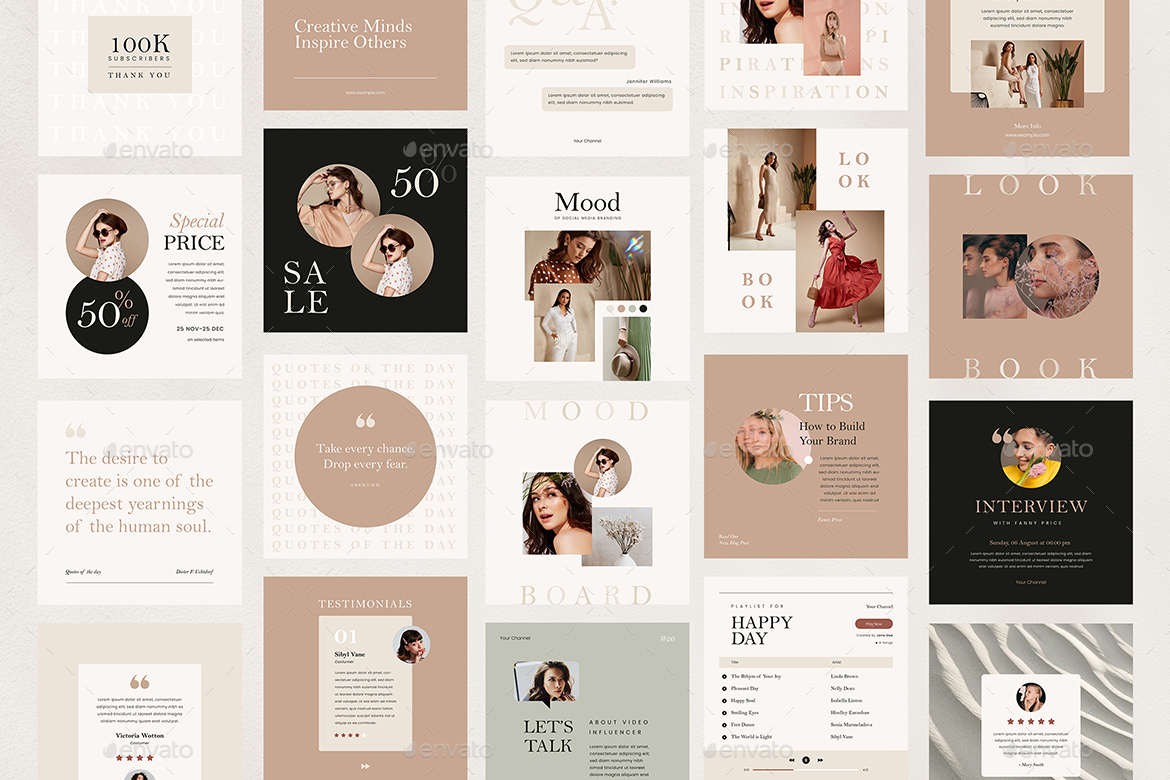 Influencer Instagram Packs, Web Elements | GraphicRiver