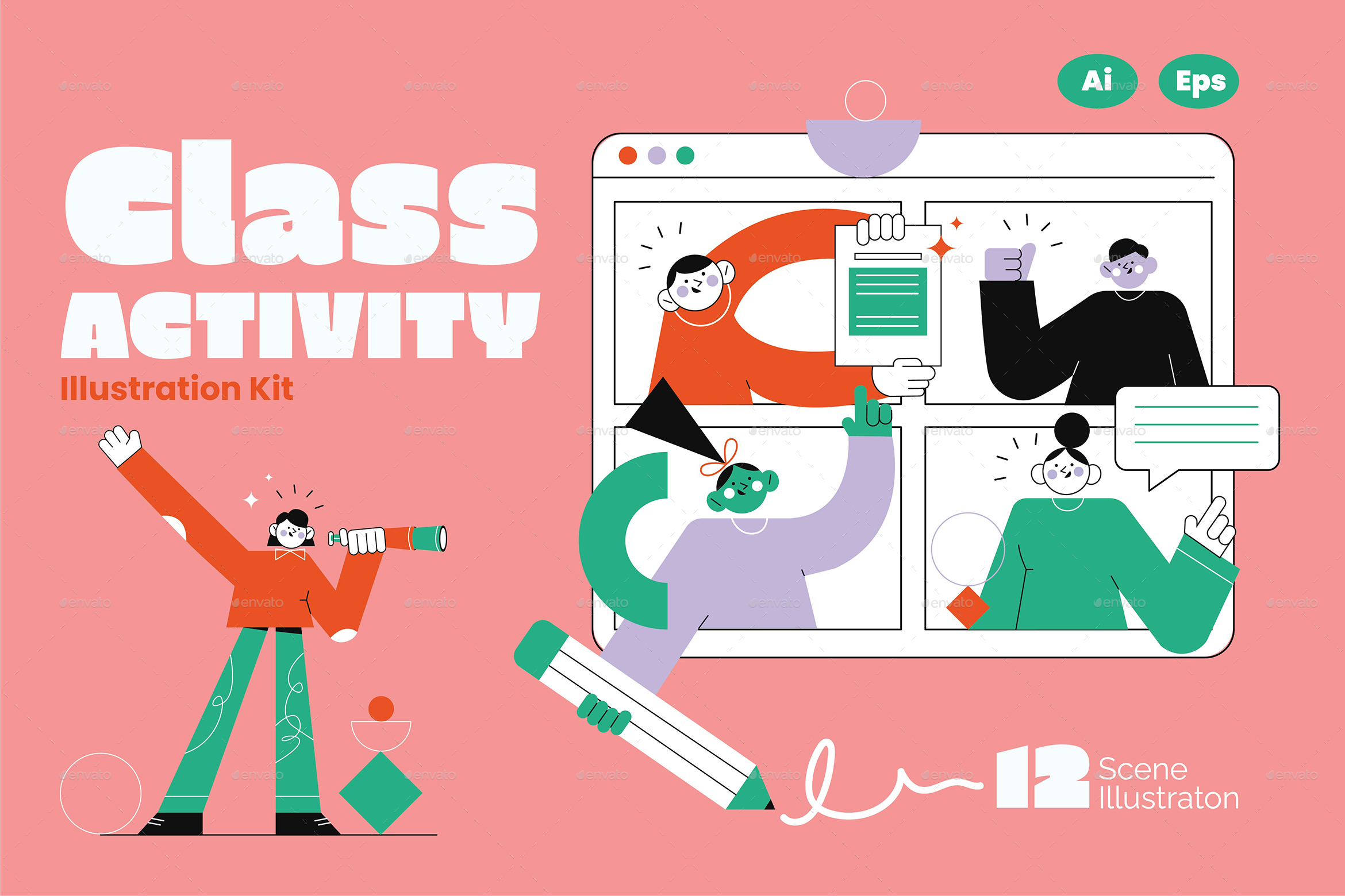 Class Activity Graphic Illustration, Vectors | GraphicRiver