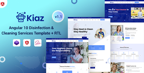 Kiaz - Angular 10+ Disinfecting & Cleaning Services by HiBootstrap