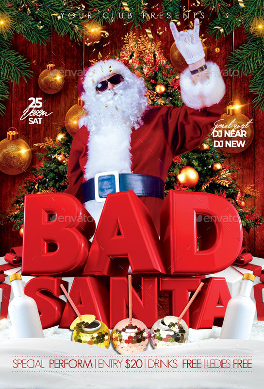 Bad Santa Flyer, Print Templates | GraphicRiver