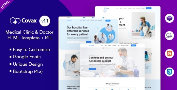 Covax - Medical Clinic & Doctor HTML Template by HiBootstrap | ThemeForest
