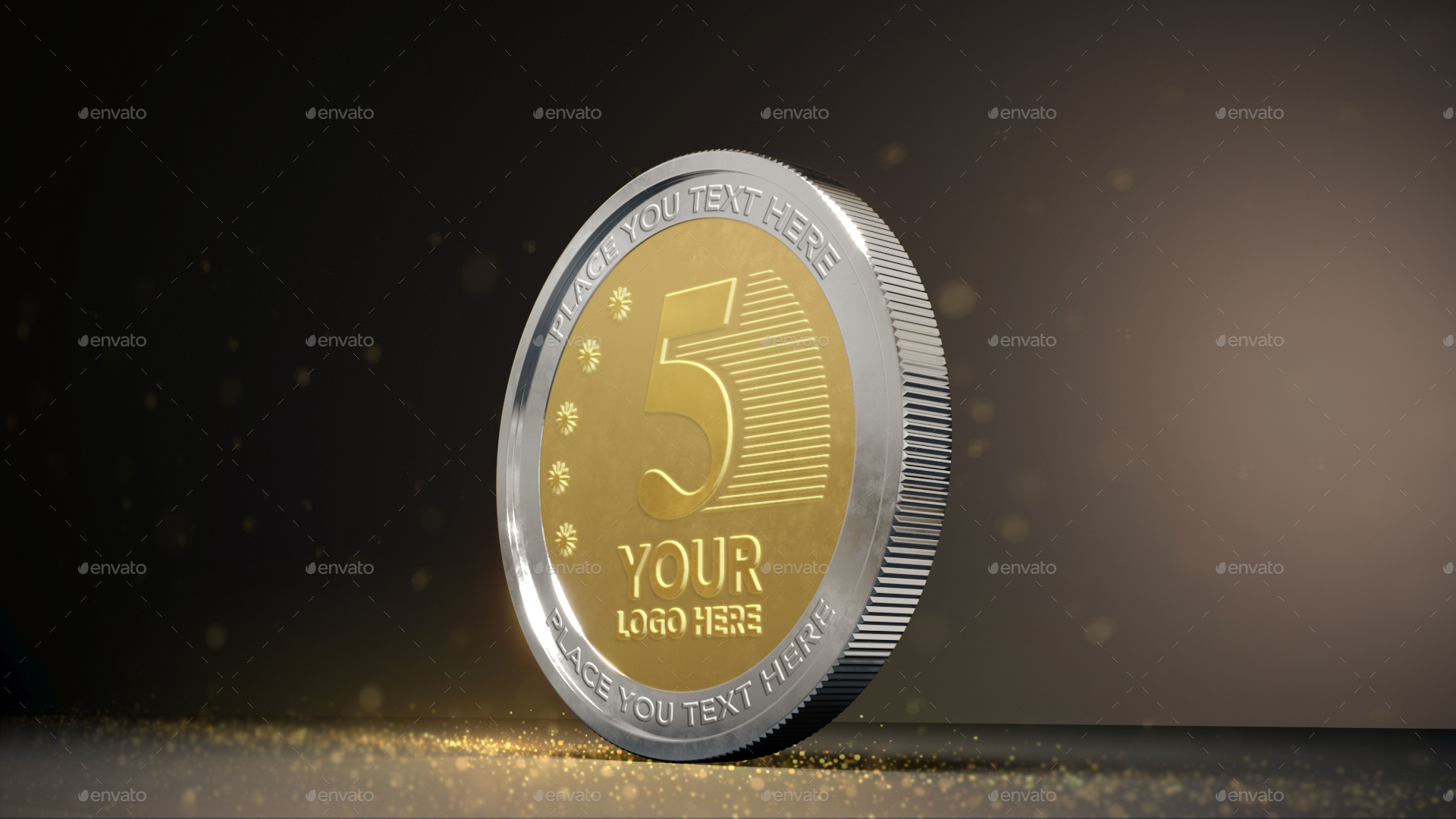 Gold Coin Mockups, Graphics | GraphicRiver