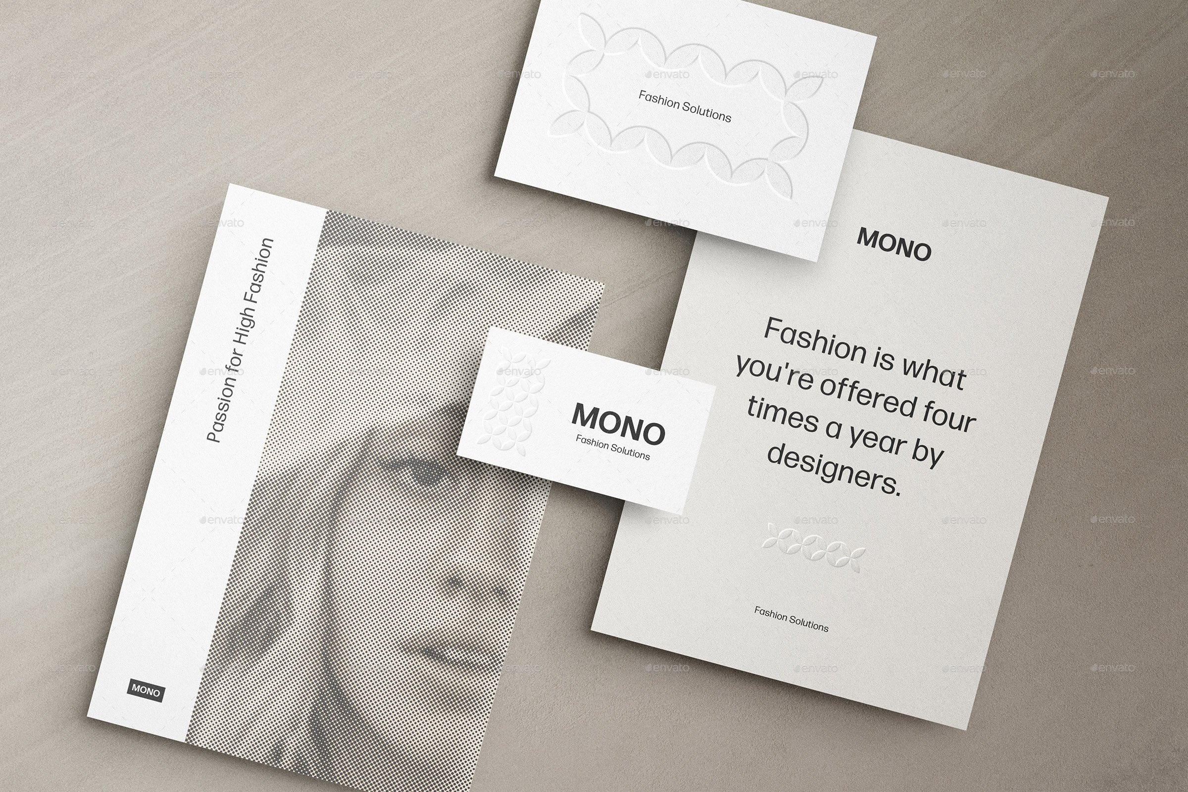 Mono: Shadow Stationery Mockup Scene By Design Squad in Templates, Graphics