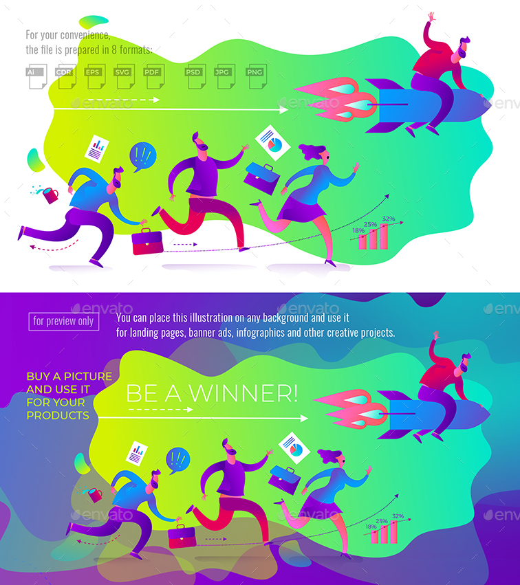 Illustrations Vol 12 Competition and Win, Vectors | GraphicRiver