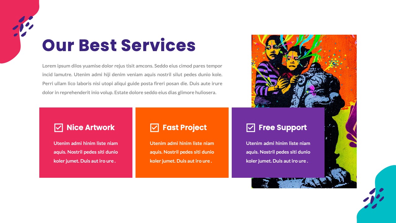 LAORE – Pop art & Colorful Google Slide Template, Presentation Templates